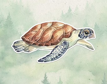 Sea Turtle Beach Sticker Die Cut Sticker Waterproof Vinyl Decal - Etsy