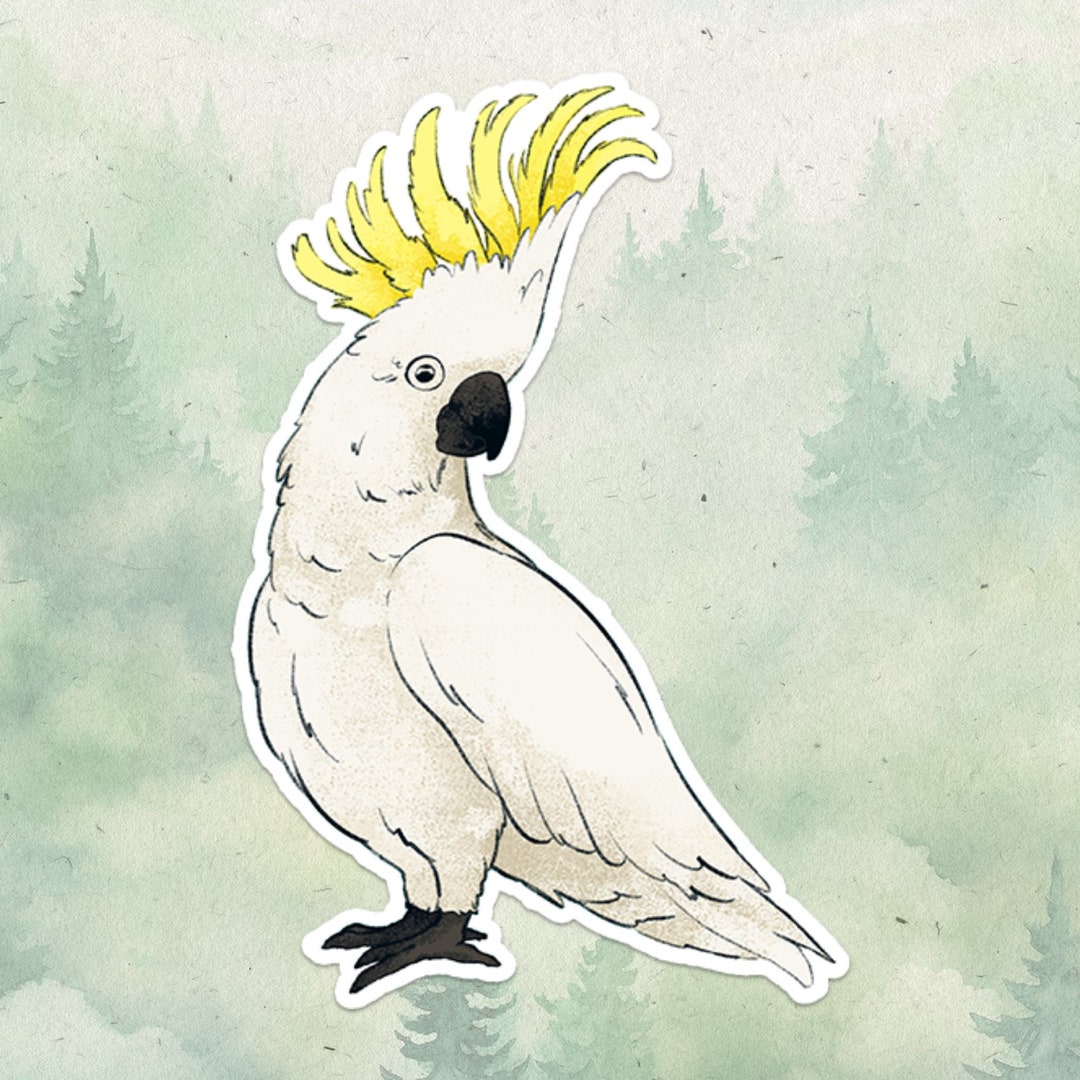 Cockatoo Sticker, Waterproof Vinyl Decal, Bird Sticker - Etsy