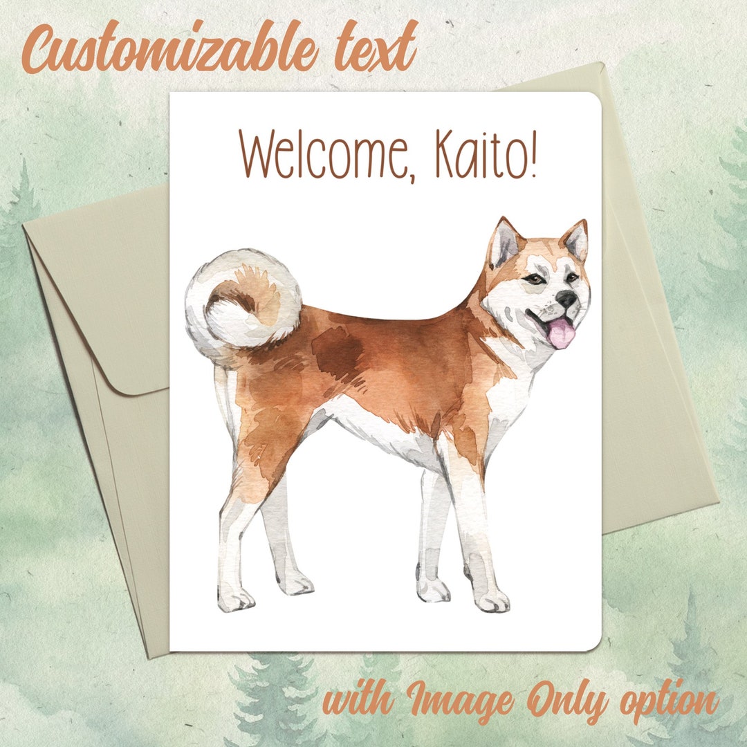 Akita Inu Card. Personalized Handmade Greeting Card. Dog Card and ...