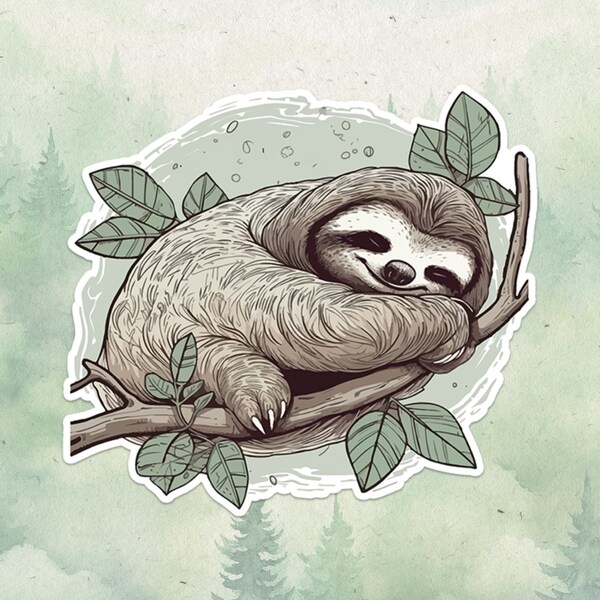 Sloth Sticker - Etsy