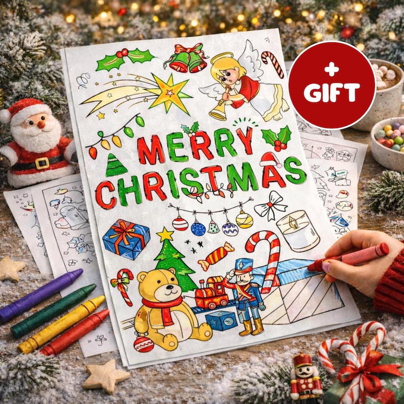 Christmas Coloring Pages for Kids & Adults | 20 Printable Holiday ...