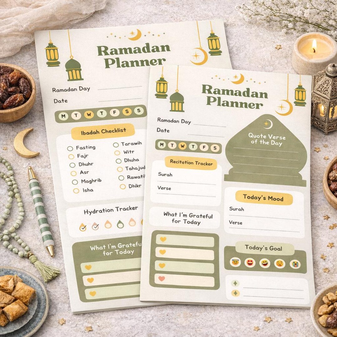 Ramadan Daily Planner Printable PDF | Islamic Worship Checklist, Quran ...