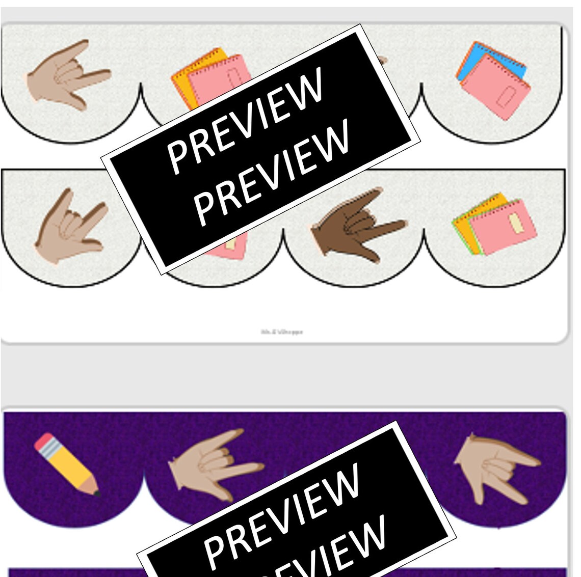 Bulletin Board Border-asl-4 Designs - Etsy