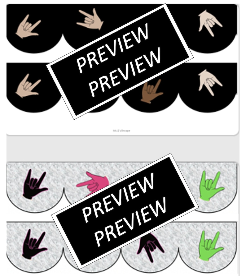 Bulletin Board Border-asl-4 Designs - Etsy