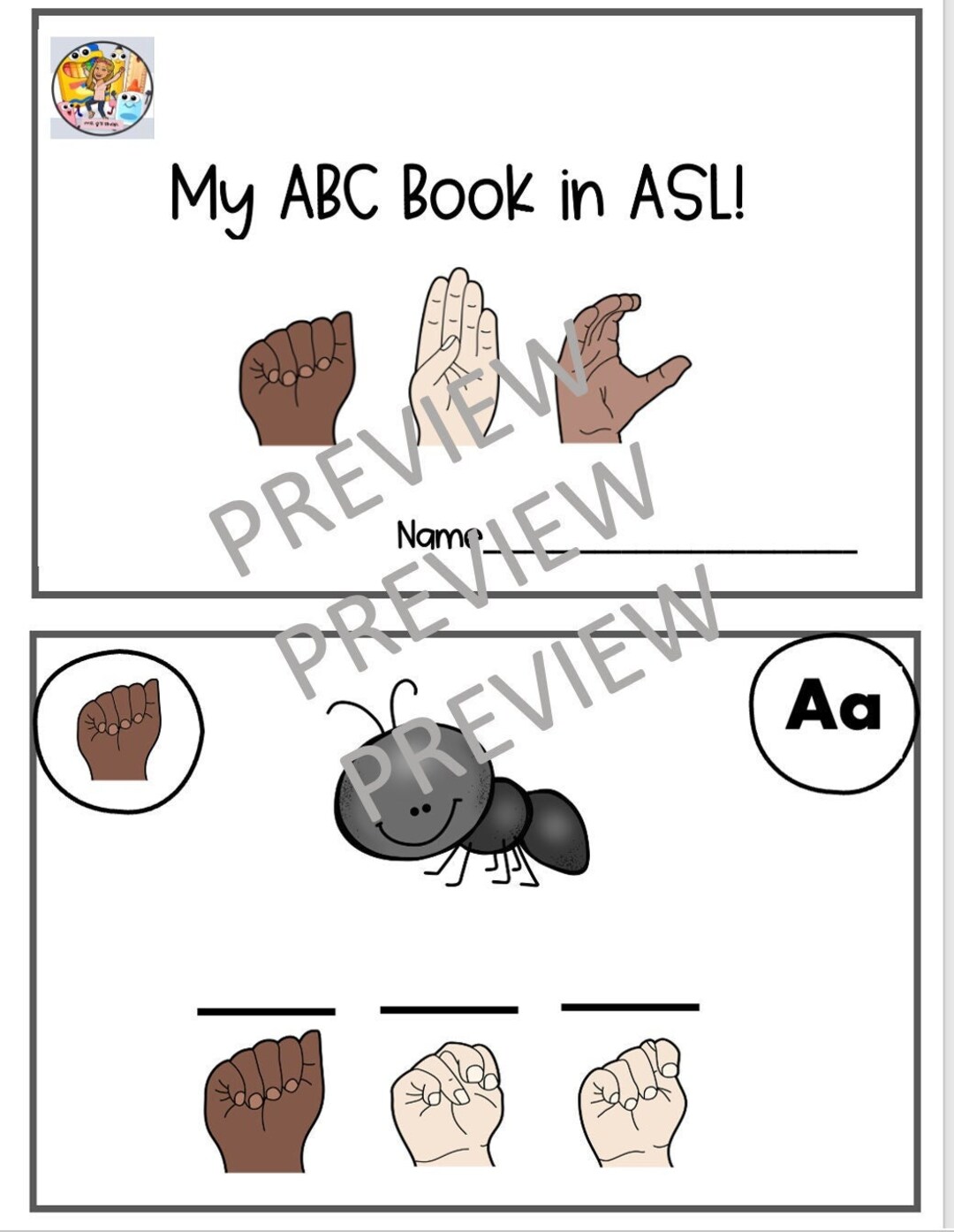 ASL Book With Abc's! - Etsy