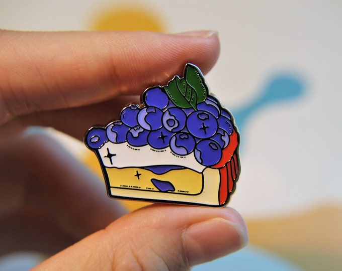 Blueberry Pie Enamel Pin - Japanese Dessert Enamel Pin - Food Pin ...