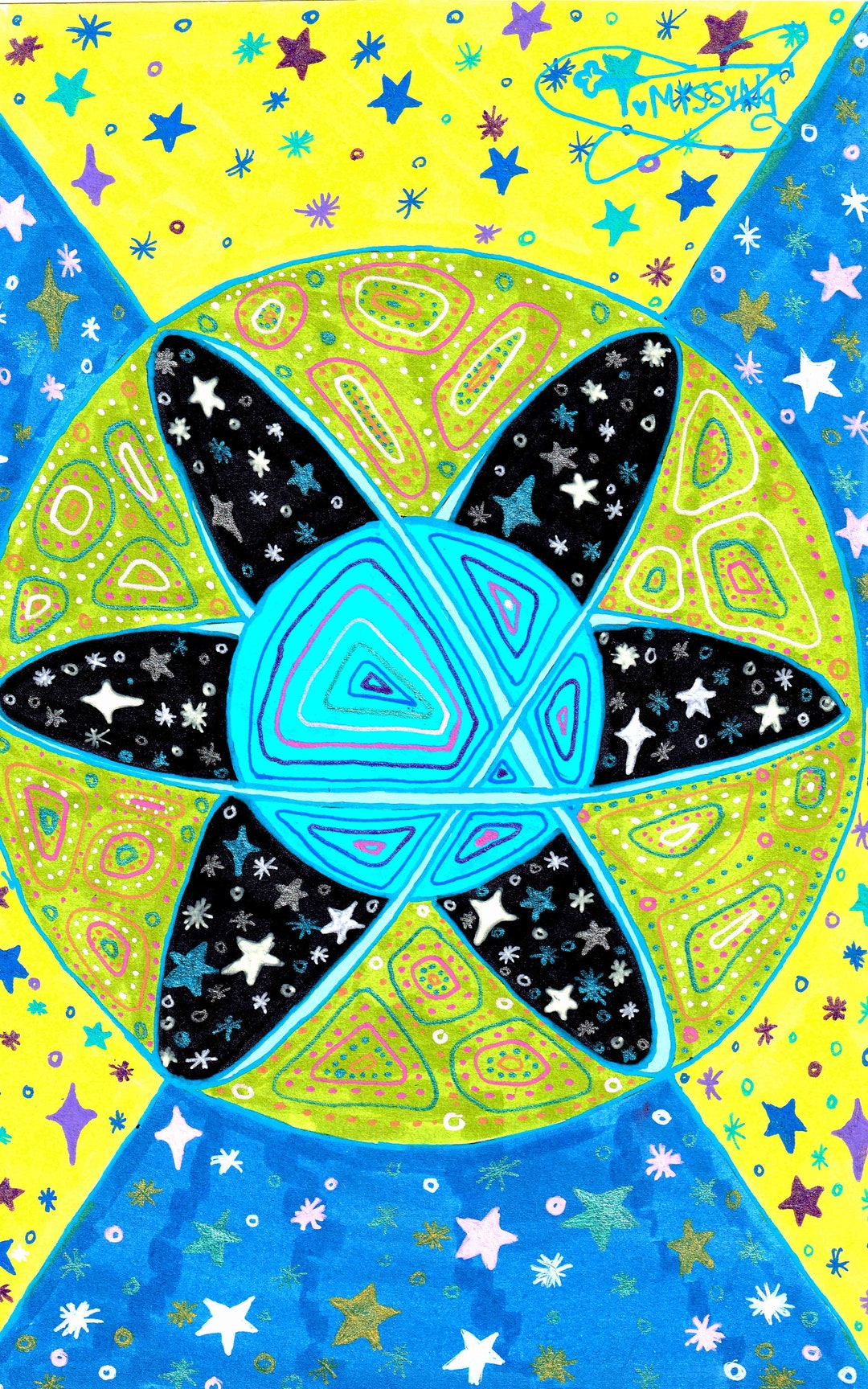 Wall Art Spacey Doodle Printable Digital Download Handmade Drawing ...