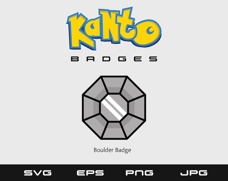 Kanto Gym Badges SVG, Paper Craft Cricut, Boulder, Cascade, Marsh ...