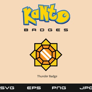Kanto Gym Badges SVG, Paper Craft Cricut, Boulder, Cascade, Marsh ...
