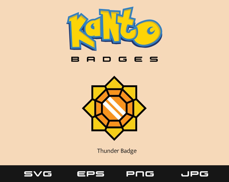 Kanto Gym Badges SVG, Paper Craft Cricut, Boulder, Cascade, Marsh ...