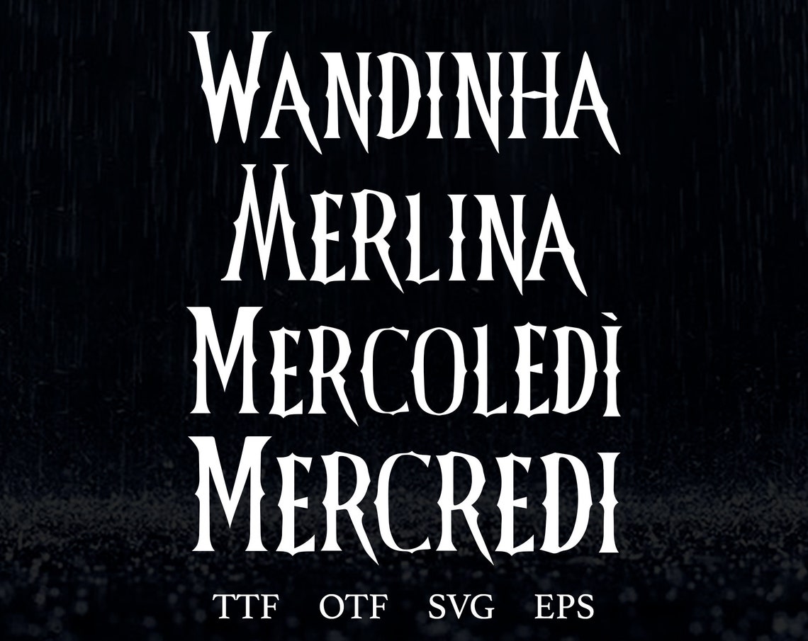 Wednesday Font Alphabet Letters for Addams Family, Full of Woe ...