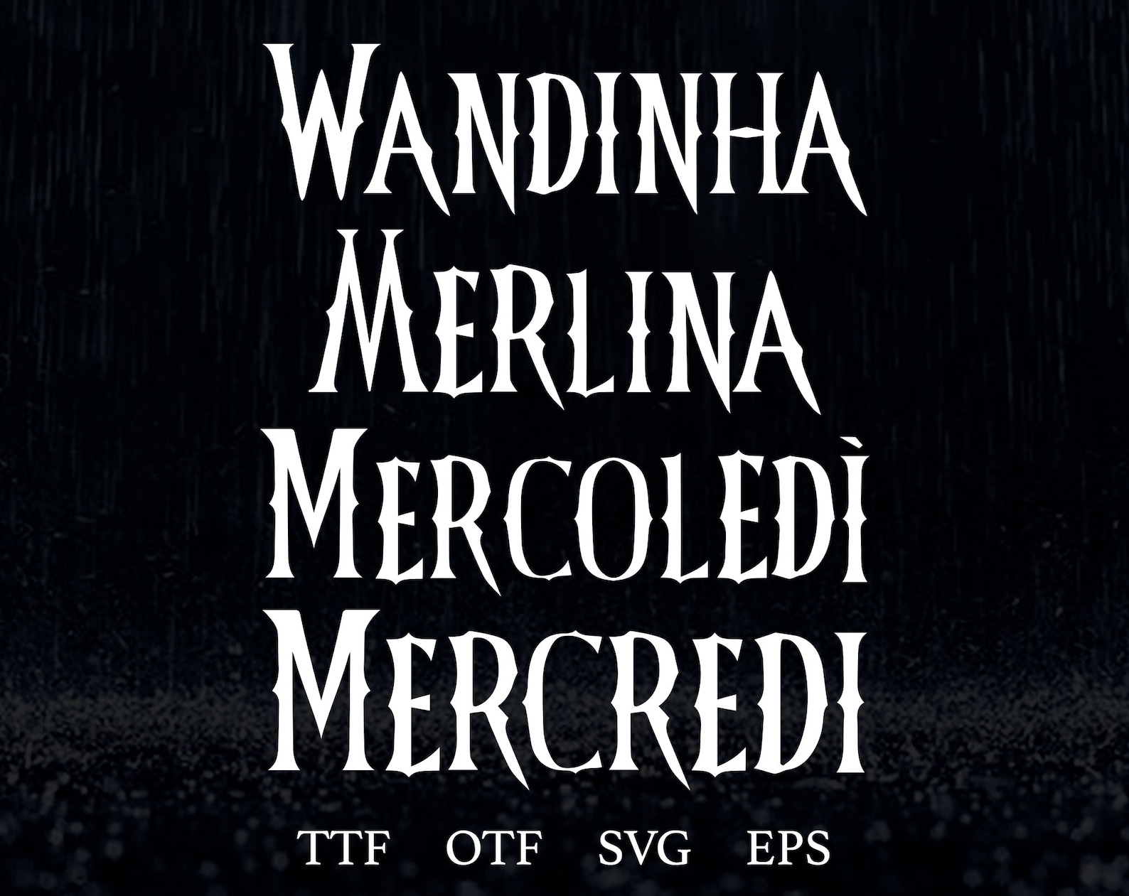 Wednesday Font Alphabet Letters for Addams Family, Full of Woe ...