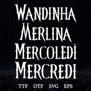 Wednesday Font Alphabet Letters for Addams Family, Full of Woe ...