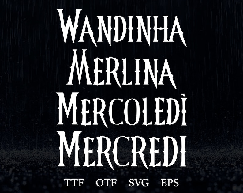 Wednesday Font Alphabet Letters for Addams Family, Full of Woe ...