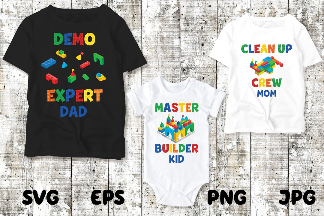 Master Builder SVG Bundle for Family, Brick Blocks, Building Blocks for ...