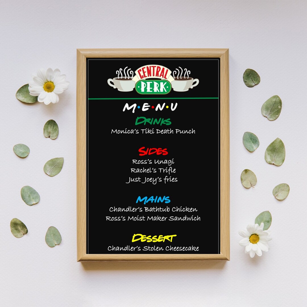 DIGITAL Custom Friends Themed Menu - Etsy