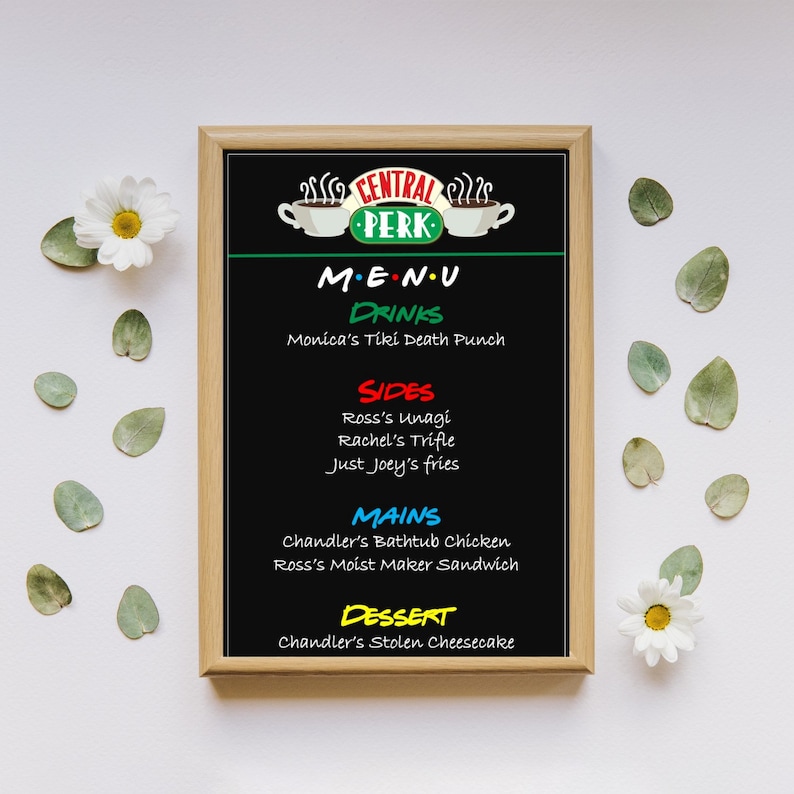 DIGITAL PDF Custom Friends Themed Menu - Etsy