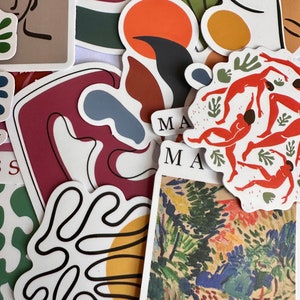 Vinyl Abstract Art Stickers | Die Cut Decal Set | Waterproof Reusable ...