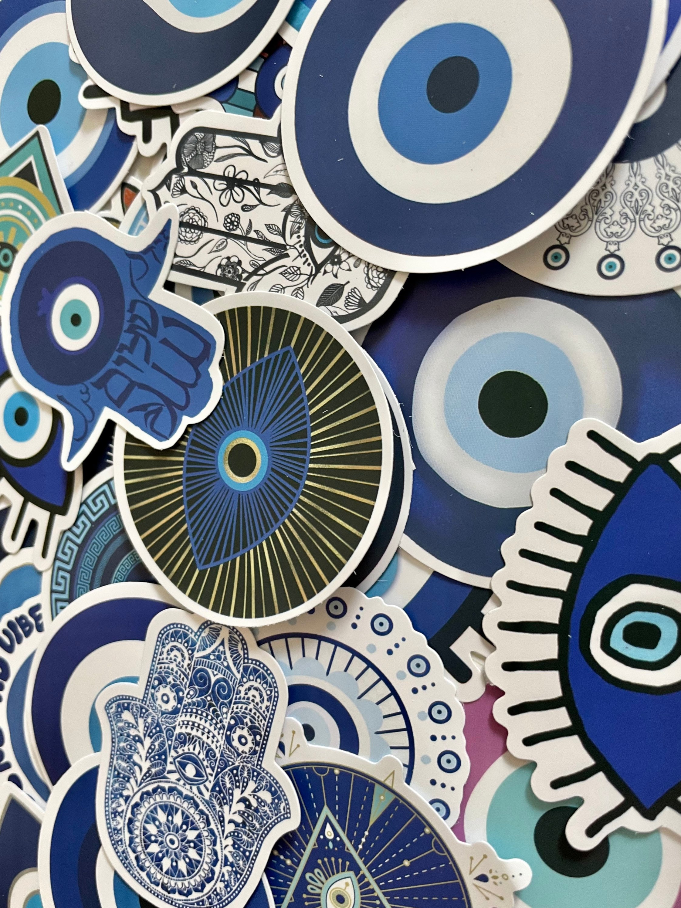 Sets of Greek Eye, All Seeing Eye, Geek Blue Eye / Stickers. Large ...