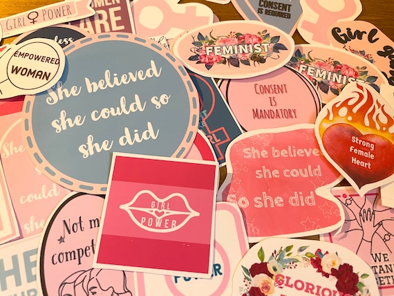 Set of Feminism/pro Female/girl Power Stickers. Large Vinyl | Etsy