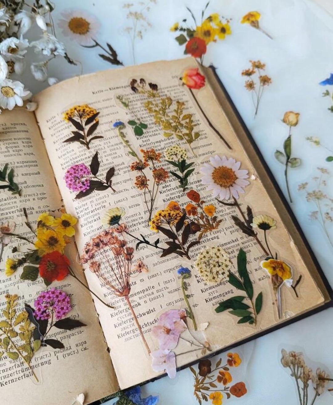 Dried Flowers Sticker Set, Wild Flower Bouquet Stickers, Wildflowers ...