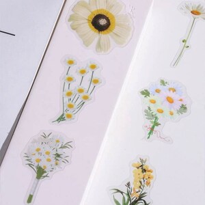 10 Daisy Flowers Sticker Set, Flower Stickers, Meadow , Daisy Stickers ...
