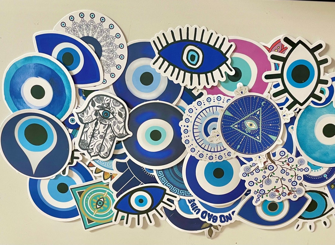 Sets of Greek Eye, All Seeing Eye, Geek Blue Eye / Stickers. Large ...