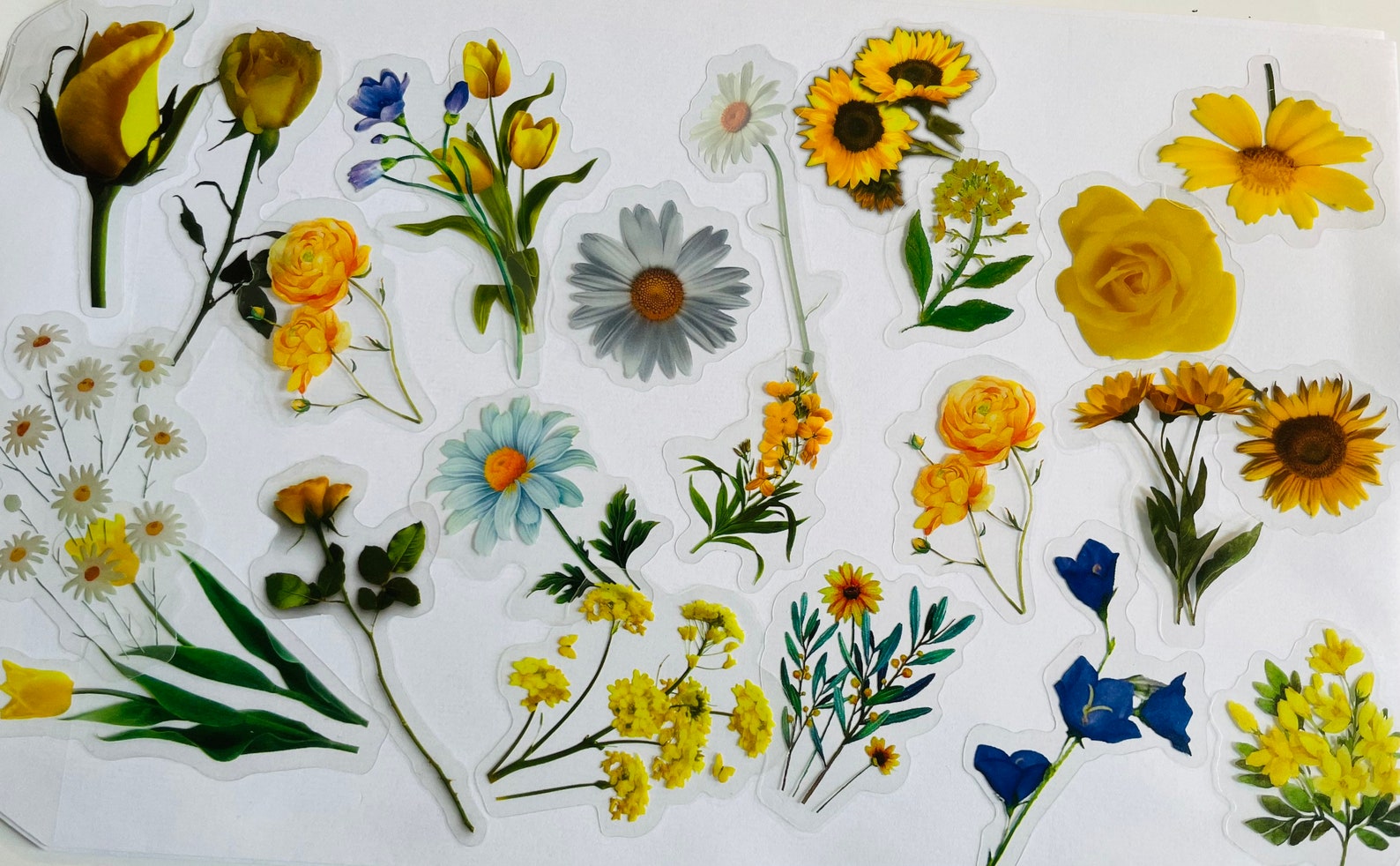 Yellow Flowers Sticker Set, Wild Flower Bouquet Stickers, Wildflowers ...