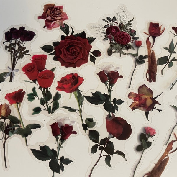 Dark Red Rose - Etsy