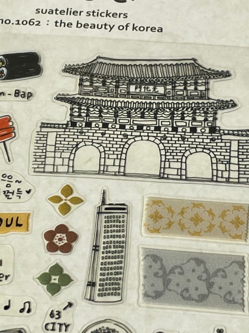 Suatelier Stickers, Beauty of Korea, Large Vinyl Sticker Sheet, Korean ...