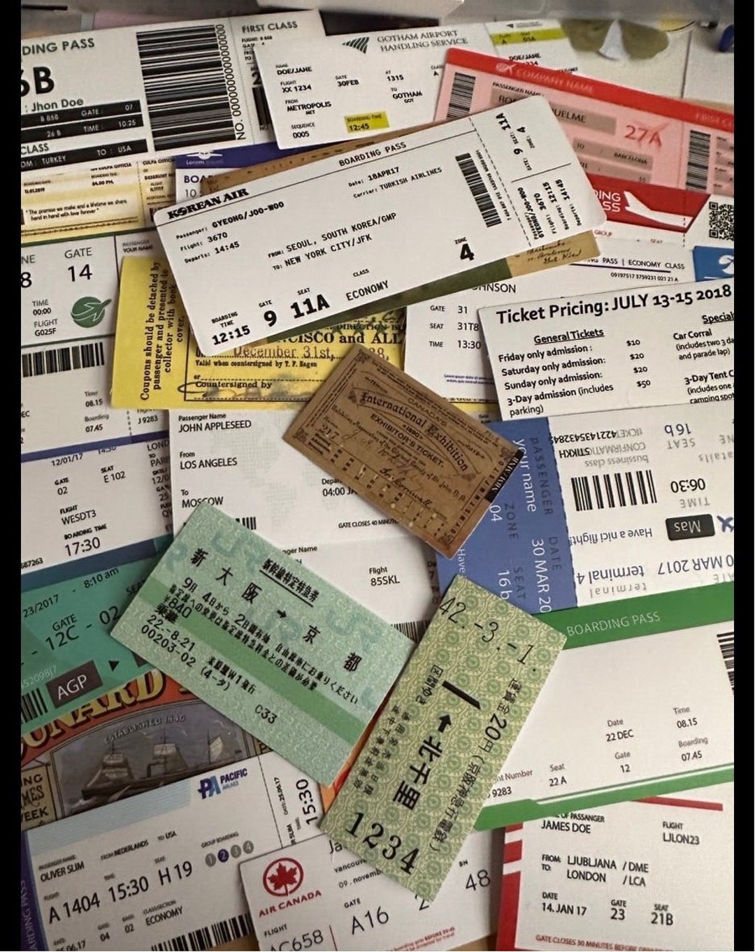 Travel Ticket Large Stickers | Tokyo Stickers Decal Set | Waterproof ...