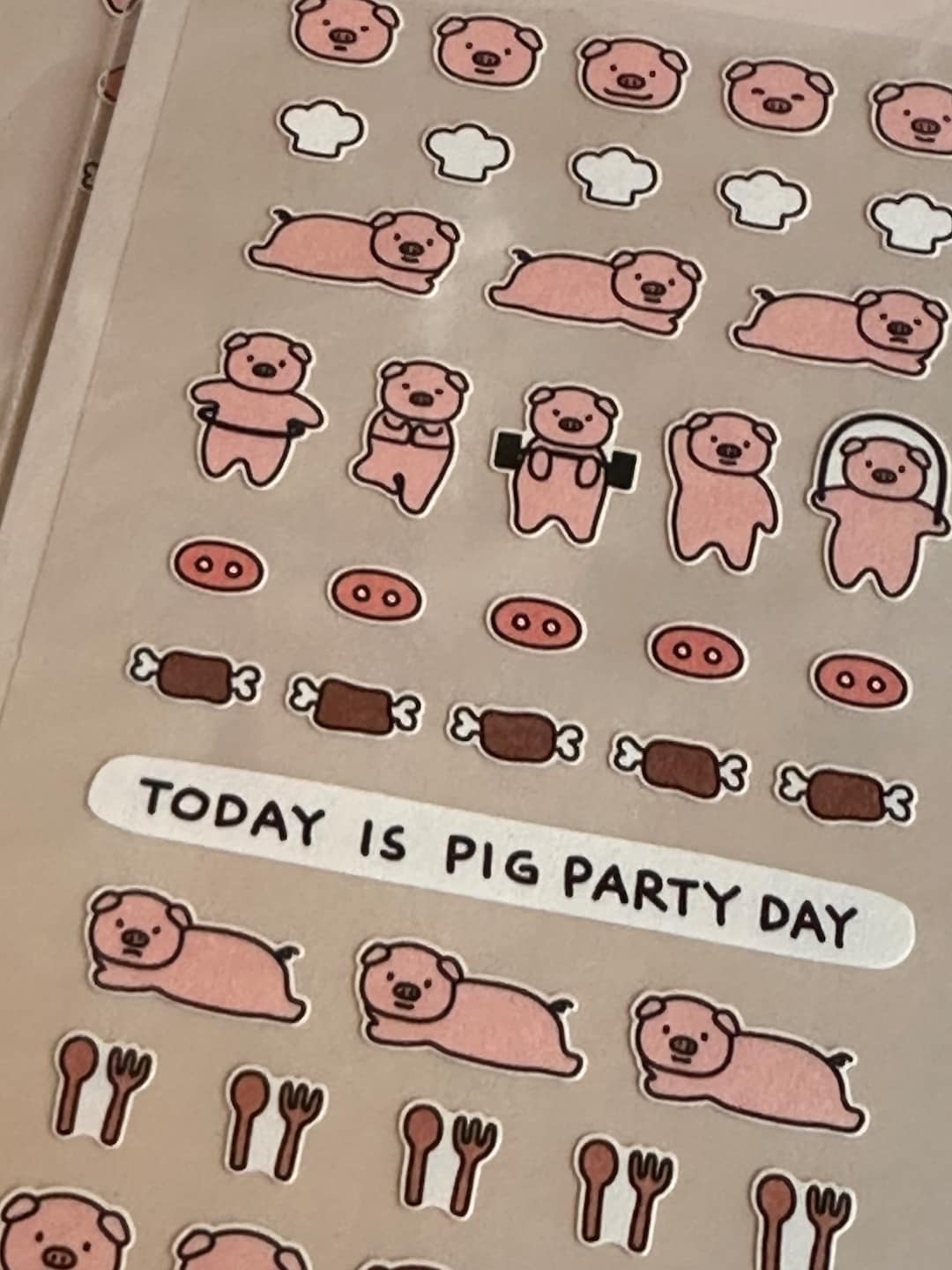 Suatelier Pig Party Mini Sticker Sheet / Cute Piggy Piglet Stickers ...