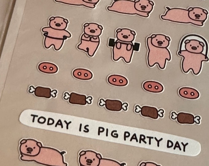 Pig and Piglets Stickers One Inch Round Seals - Etsy