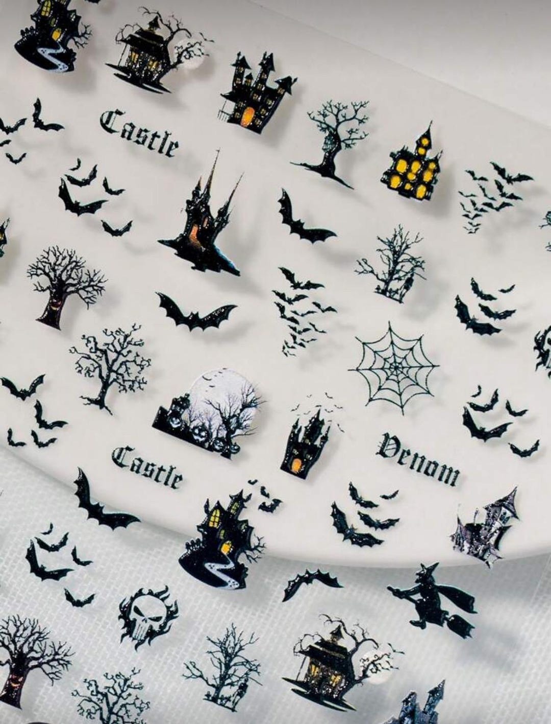 Tiny Gothic Skull, Ghost Sticker Sheet | Moon and Star Landing | Silver ...