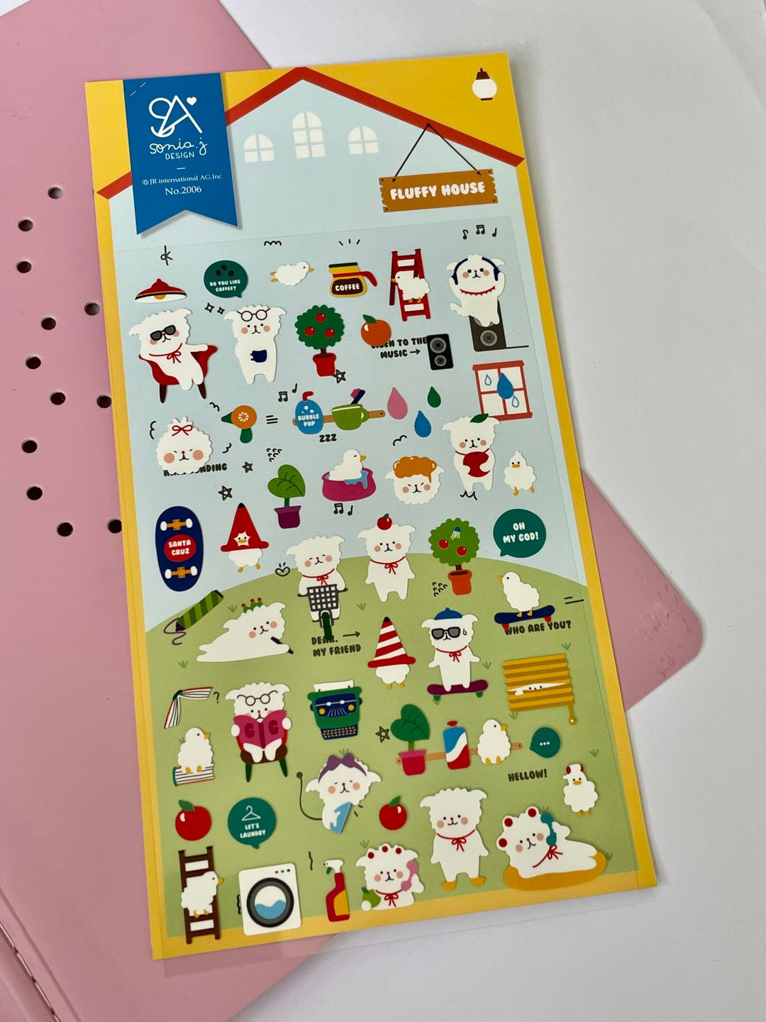 Fluffy House Sonia J Stickers, Planner Stickers, Teddy Bear, Kawaii ...