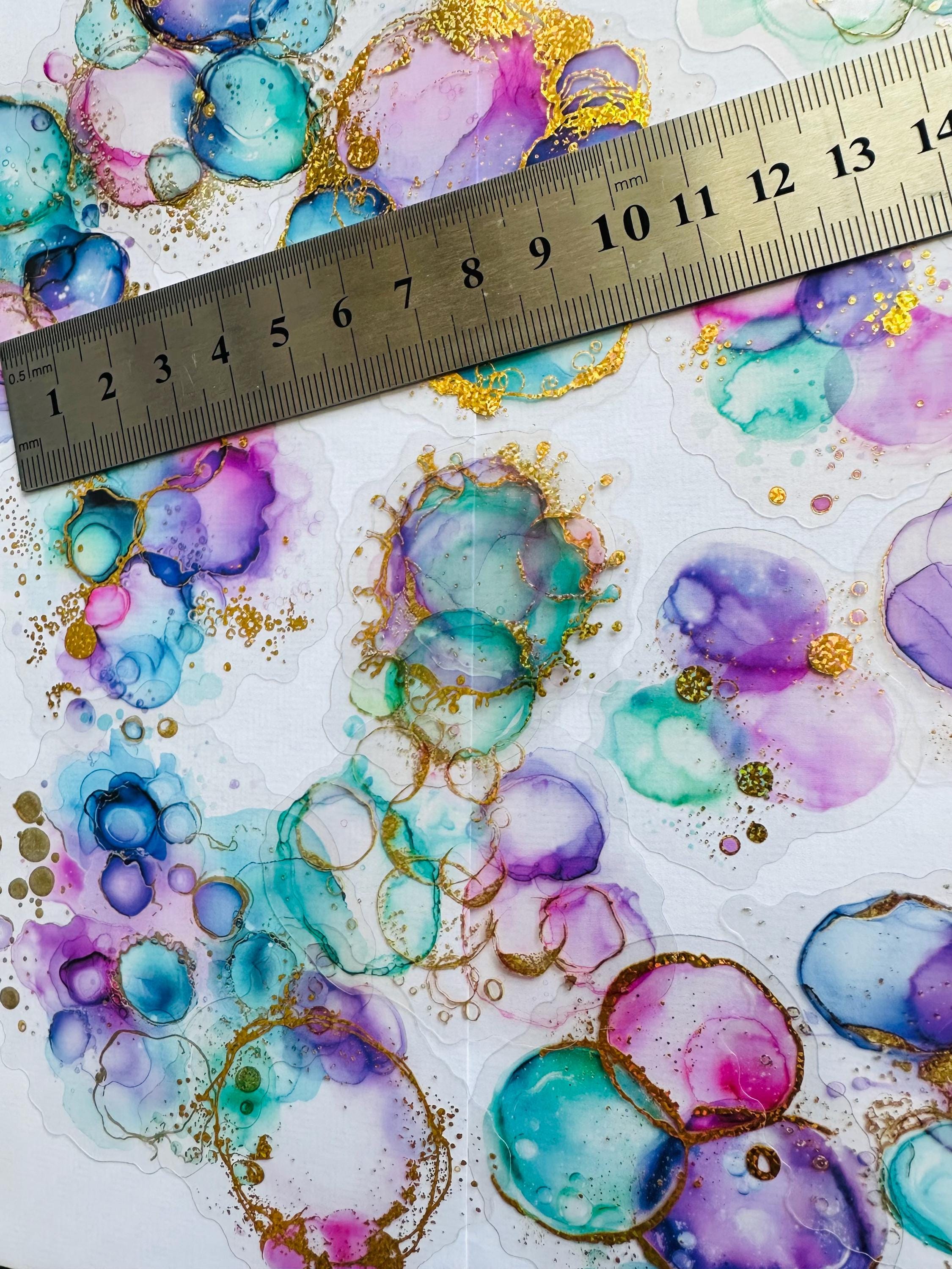 Watercolor Stickers: Abstract Art With Gold Glitter Accents (set of 10 ...