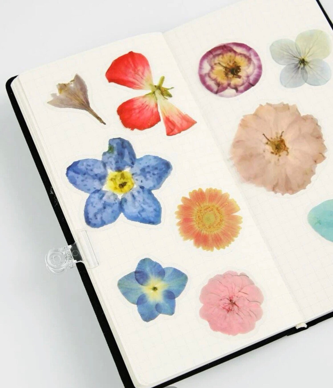 10 Pressed Flower Sticker Pack | Waterproof Reusable Set | Clear Backed ...