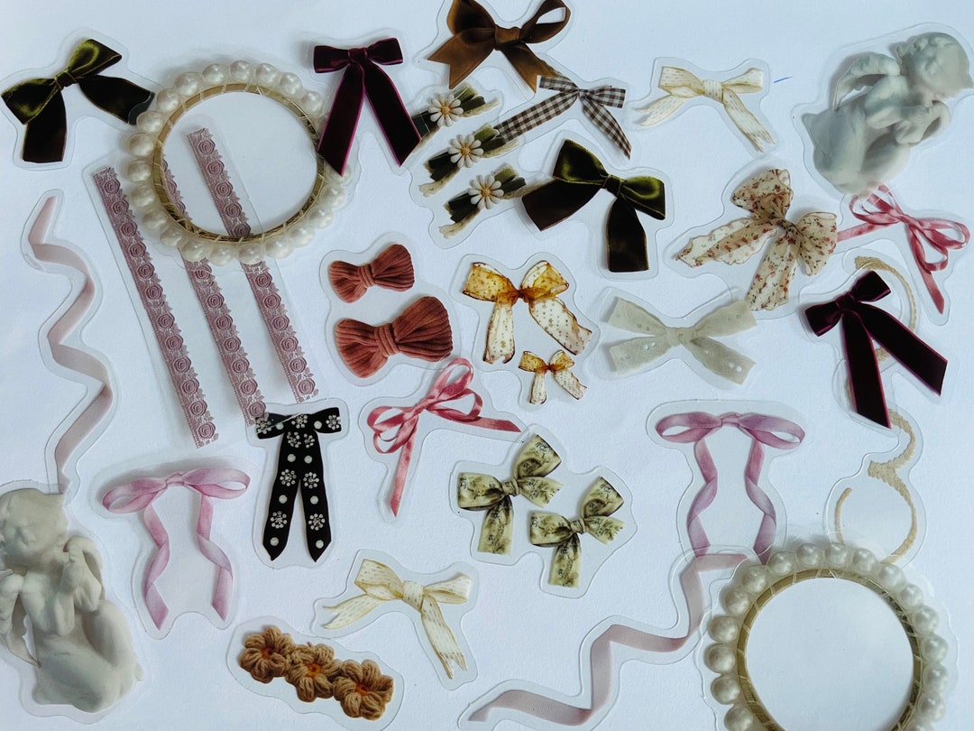 Ribbon Stickers, Bow Stickers, Stickers, Cute Stickers, Craft Supplies ...