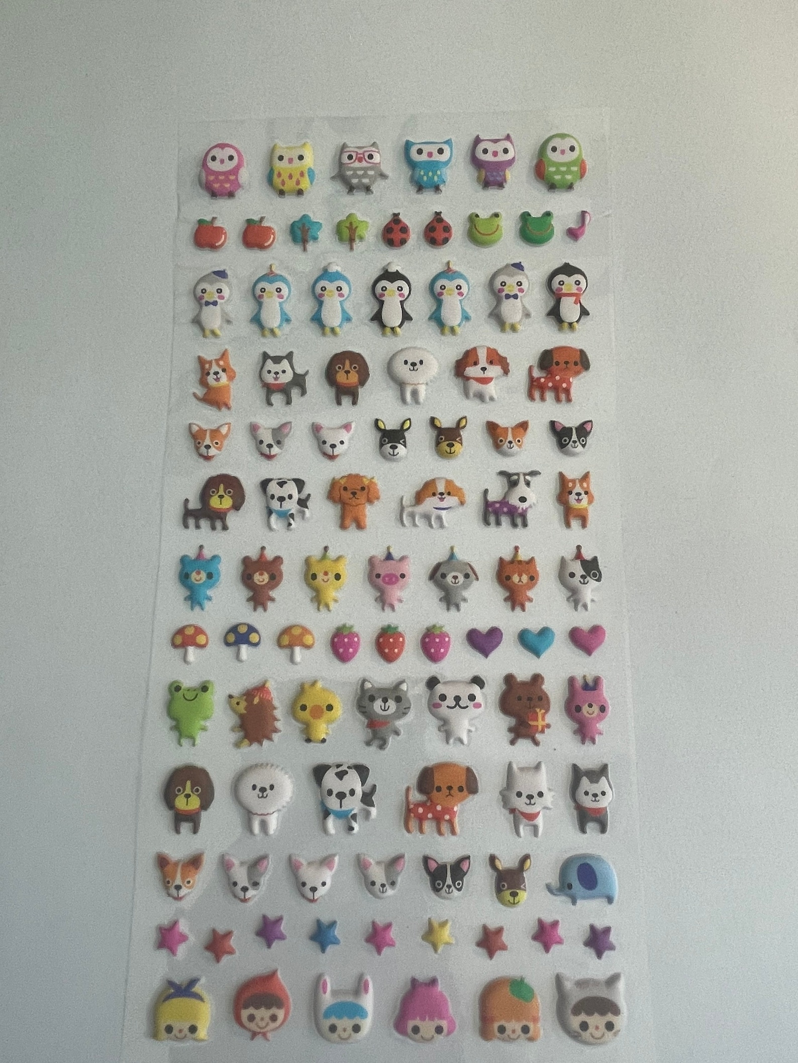 Kawaii Animal Puffy Stickers One Sheet. Squishy and Sweet - Etsy