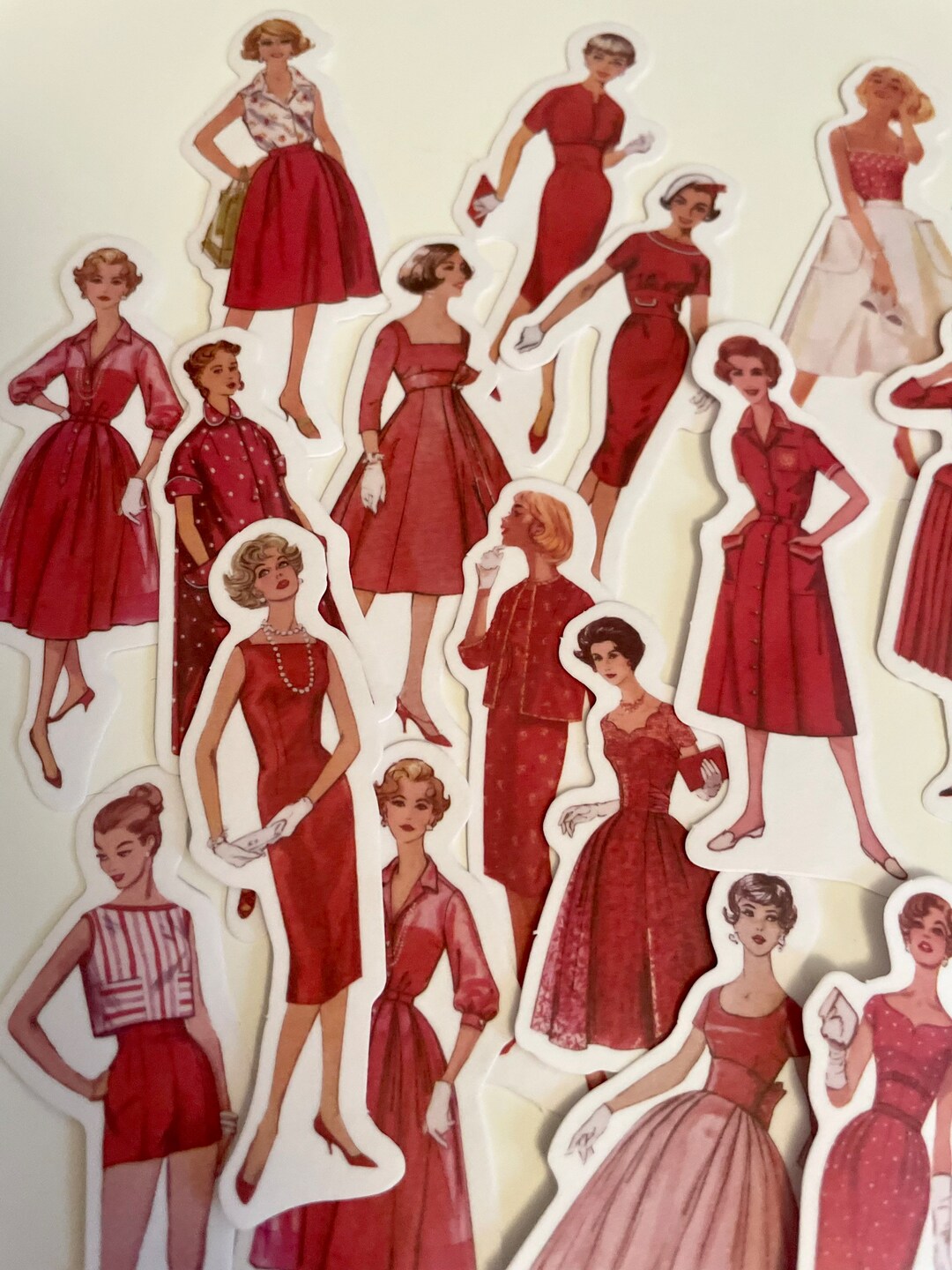 Vintage Fashion Stickers Set / 1950’s Fashion / Vintage Aesthetic ...