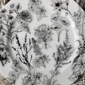 10 Black and White Flower Sticker Pack | Waterproof Reusable Set ...