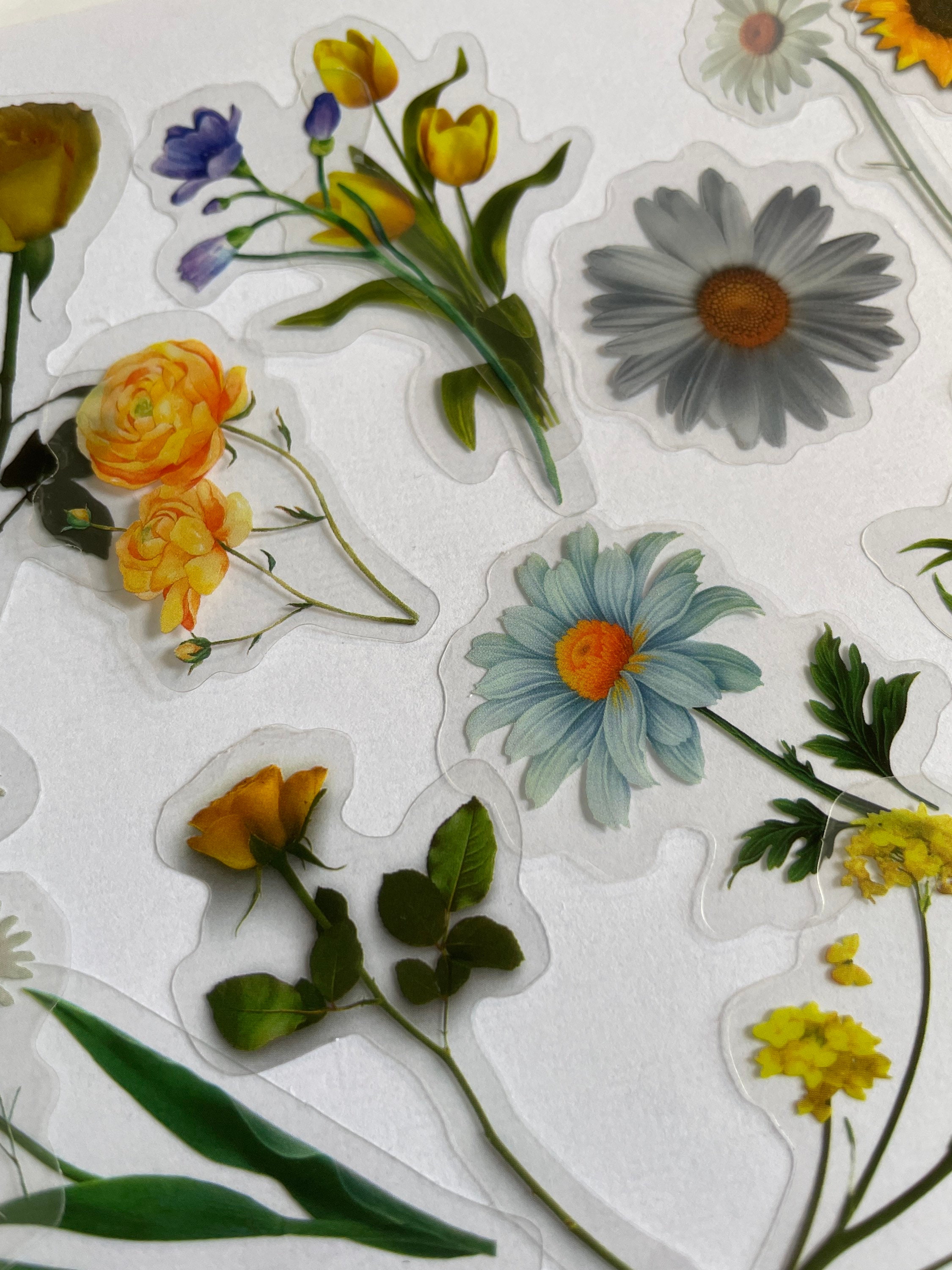 Yellow Flowers Sticker Set Wild Flower Bouquet Stickers | Etsy UK