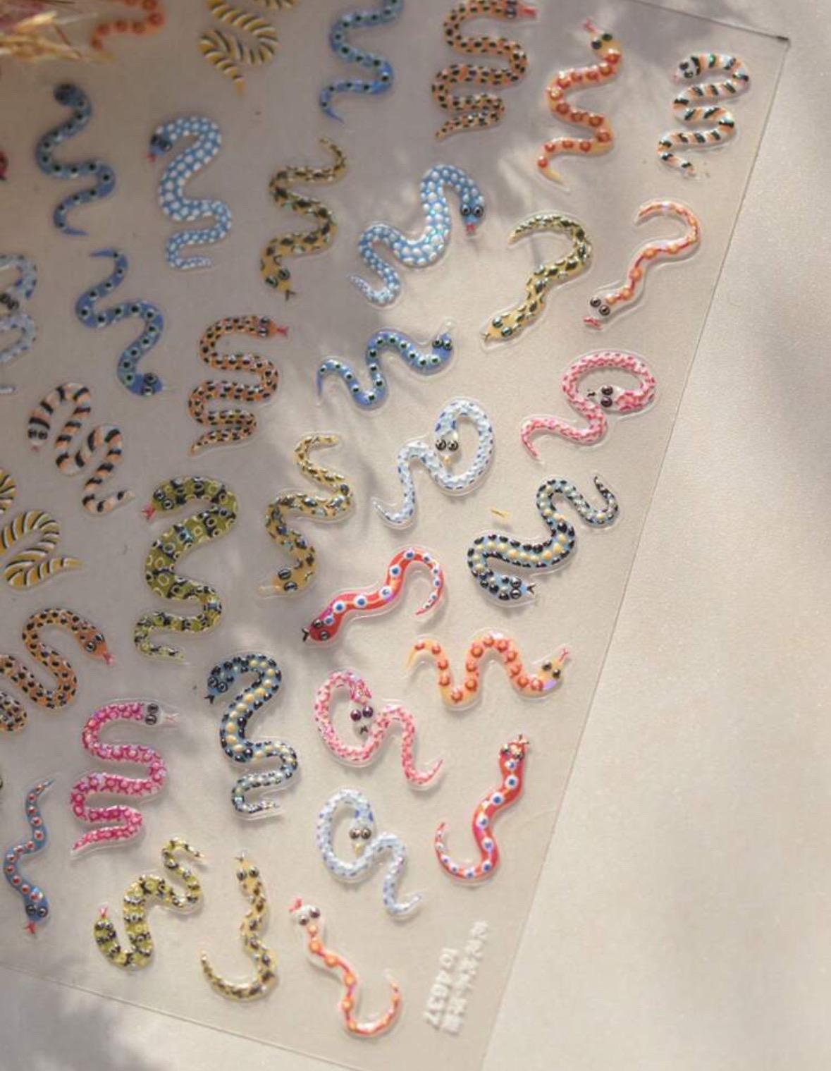 Mini Snake Tiny Stickers , Snake Sticker Sheet. Tiny Stickers/ Mini ...