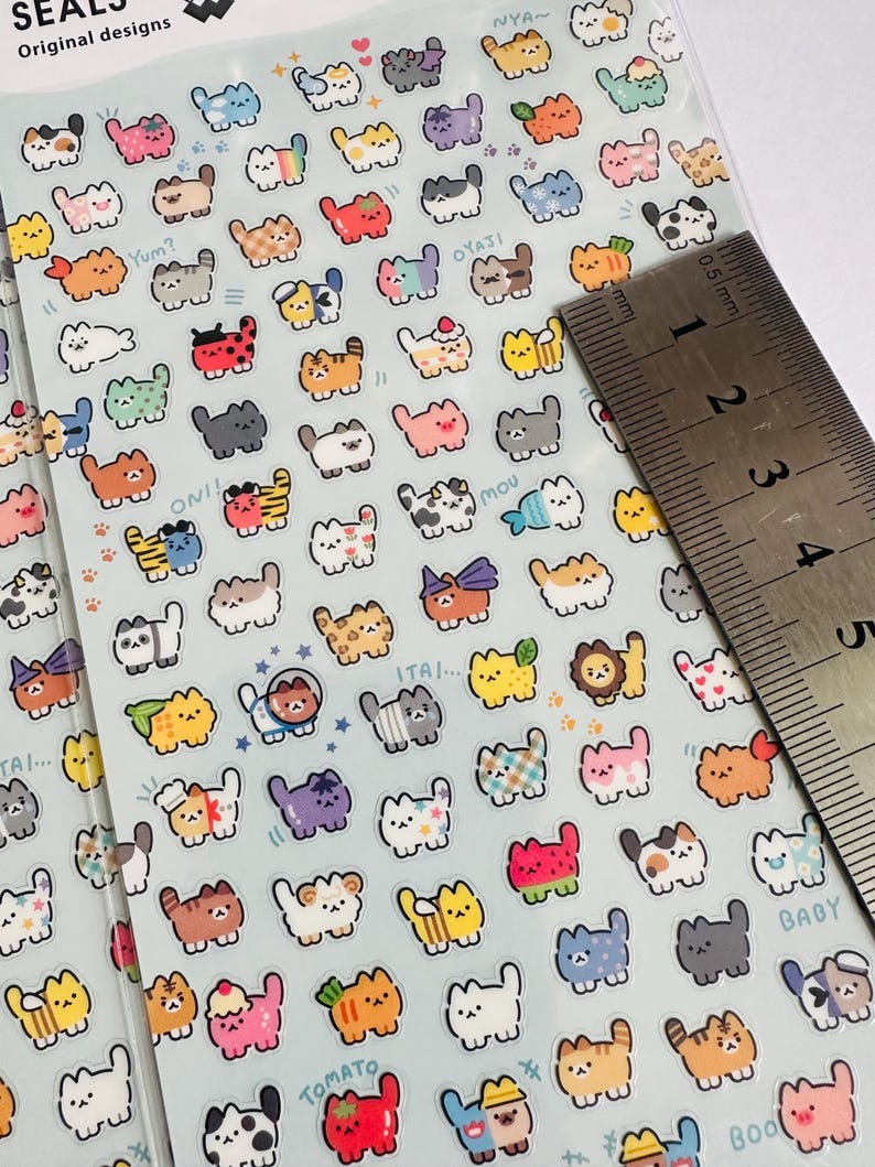 Tiny Mindwave Stickers | Kawaii Animal | Kitty Stickers | Seal, Cat ...