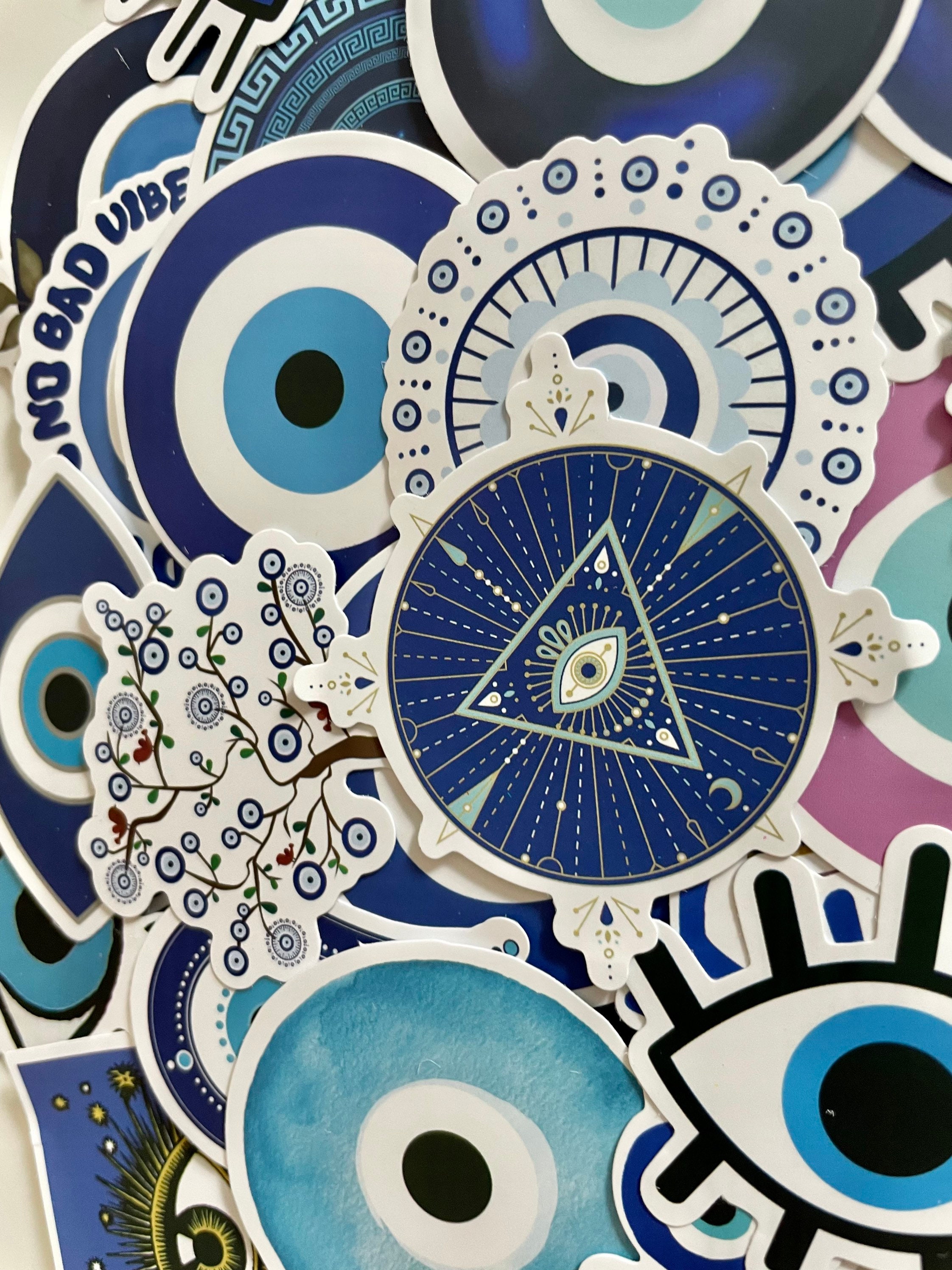 Sets of Greek Eye, All Seeing Eye, Geek Blue Eye / Stickers. Large ...