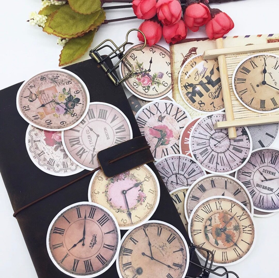 Vintage Clock Stickers | Antique Stickers | Waterproof Reusable ...