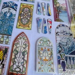 Vinyl Stained Glass Window Sticker Sheet | Garden Paper | BUJO ...