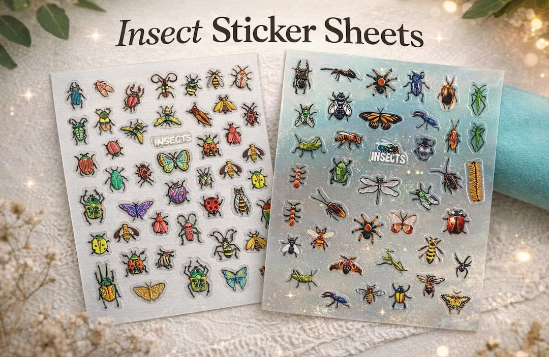 Mini , Ladybird Stickers , Ladybug Sheet Beetle, Spider Tiny Stickers ...