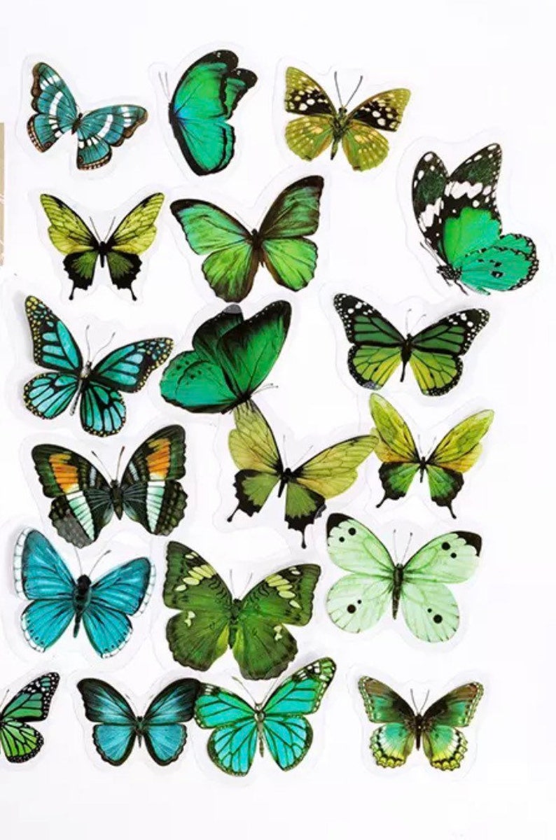 Yellow Butterfly Sticker Set Watercolour Insect Stickers - Etsy