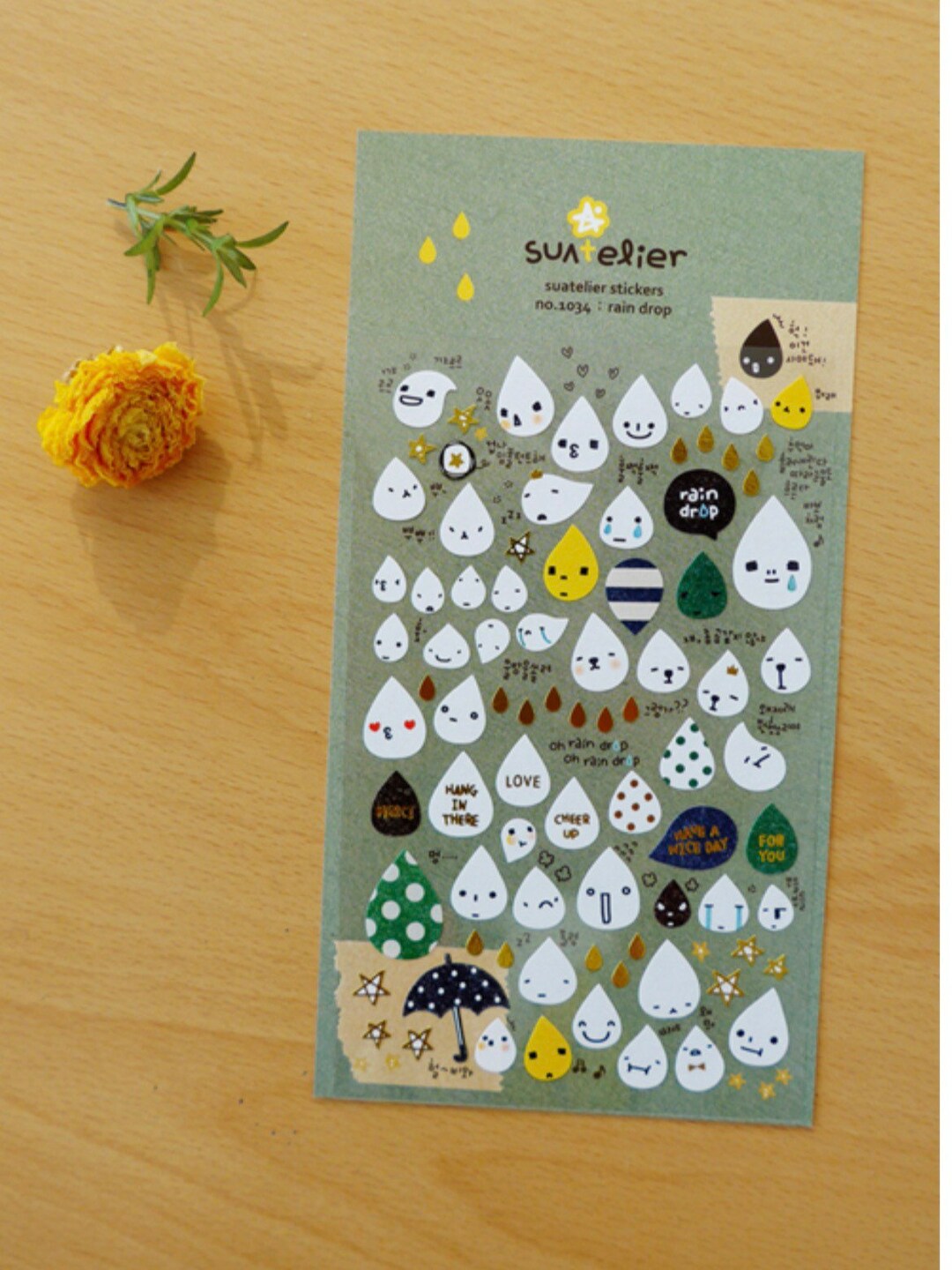 Suatelier Rain Drop Stickers / Rainy Day Stickers / Planner Stickers ...